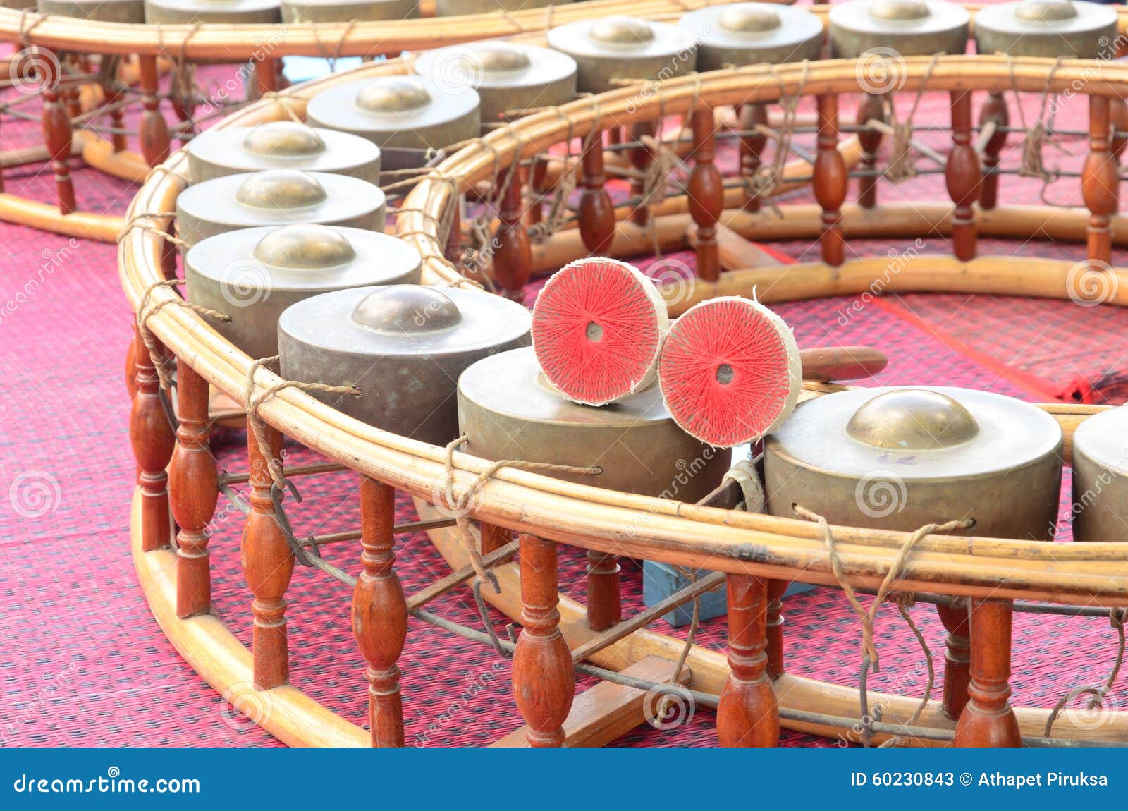 Percussion Instrument Consisting of Small Gongs Stock Image - Image of ...