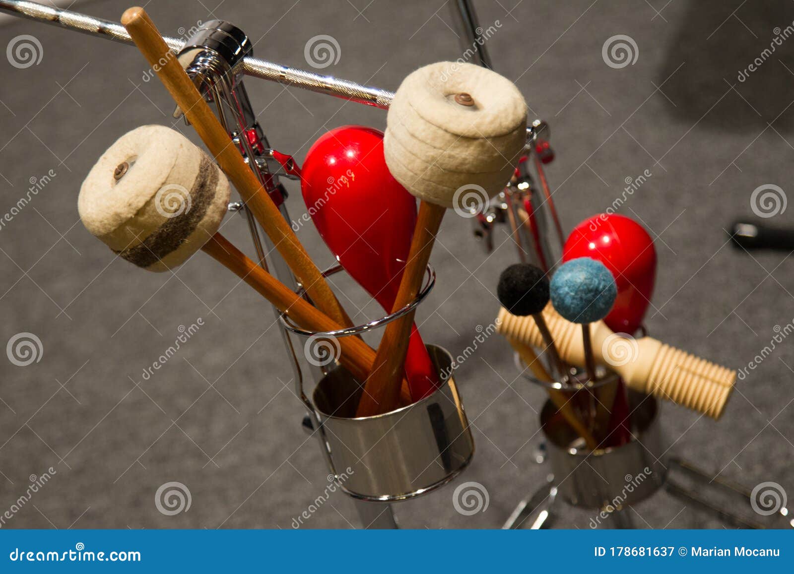 Percussion Instruments on Stage before the Concert Starts Stock Image ...