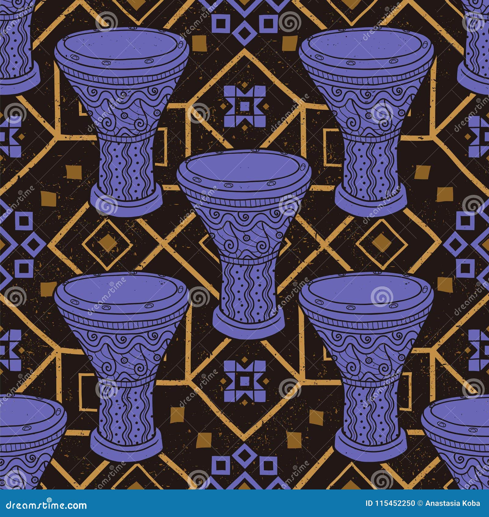 Darbuka Or Golden Drum Percussion Musical Instrument, Flat Vector ...