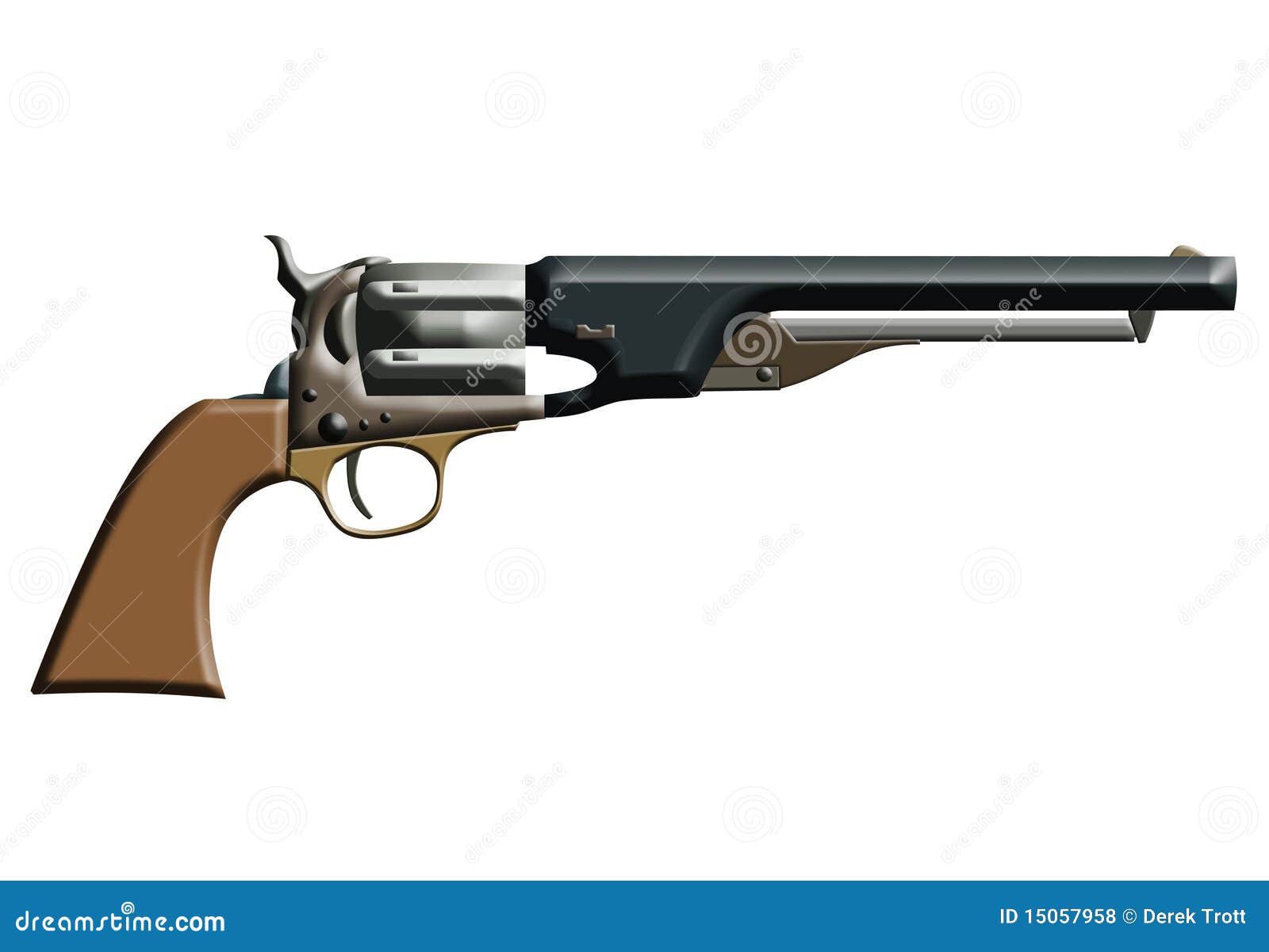 Percussion revolver stock illustration. Illustration of brass - 15057958