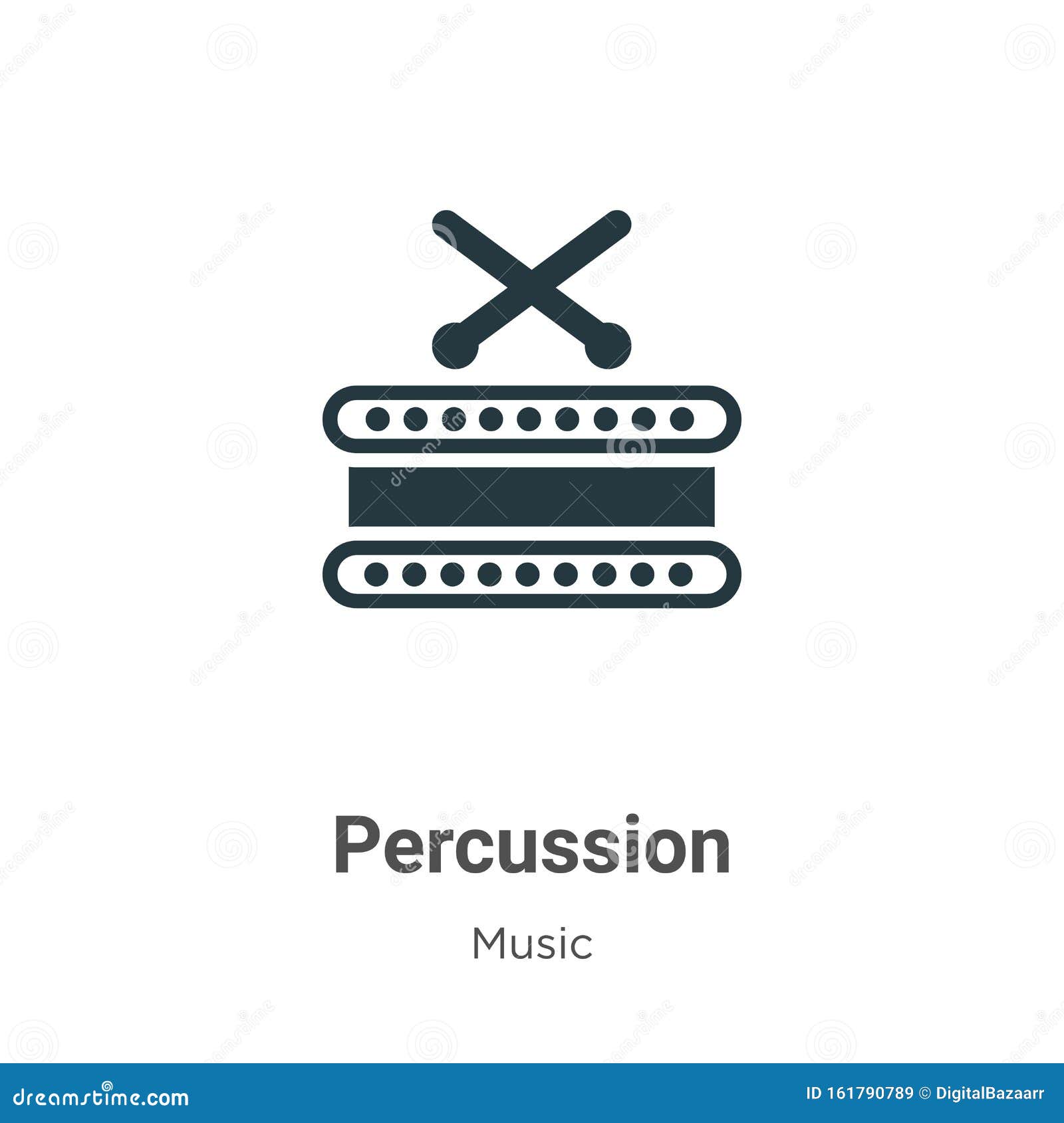 Percussion Vector Icon on White Background. Flat Vector Percussion Icon ...
