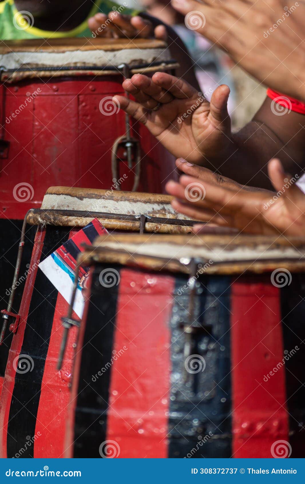 Percussionist Hands Playing Atabaque. Marked Rhythm. the Art of Music ...