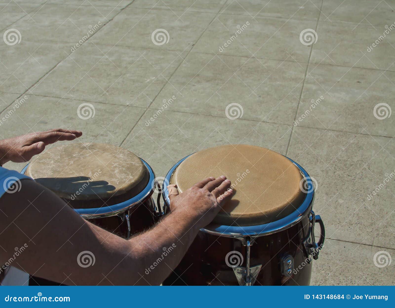 The Percussionist Fast Hands Playing the Congas Stock Photo - Image of ...