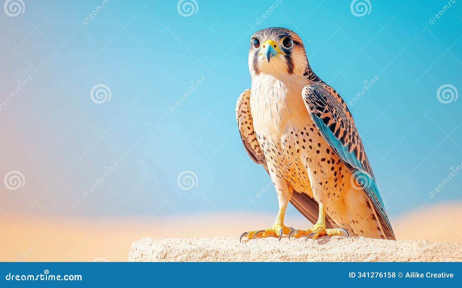 Falcon Standing On A Rock Vector Illustration | CartoonDealer.com ...