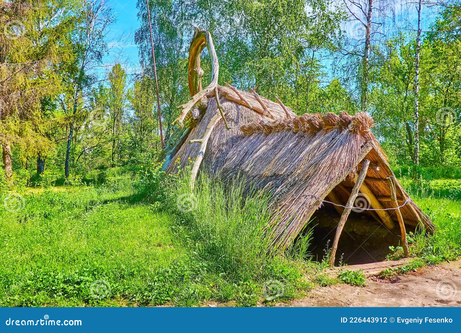Traditional Slavic Pit-house, Pereiaslav Scansen, Ukraine Stock Photo ...