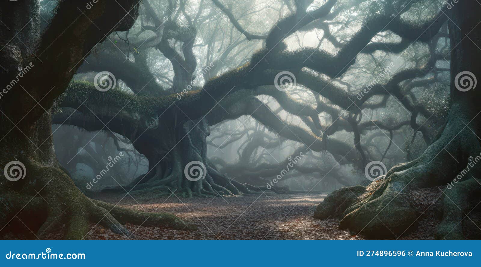 Perennial Tree With Dramatic Branches. Generative AI Illustration ...