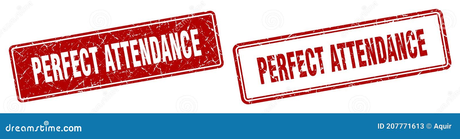 Perfect Attendance Stamp Set. Perfect Attendance Square Grunge Sign ...