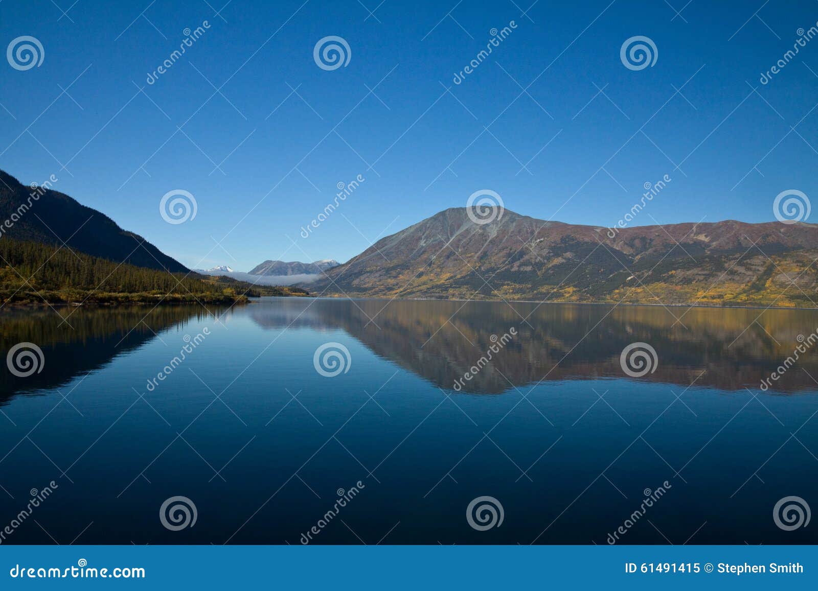 Perfect Autumn Lake Reflection, Carcross, Yukon Stock Image - Image of ...
