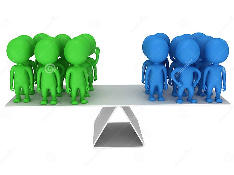 Perfect Balance between Two Group of People Stock Illustration ...
