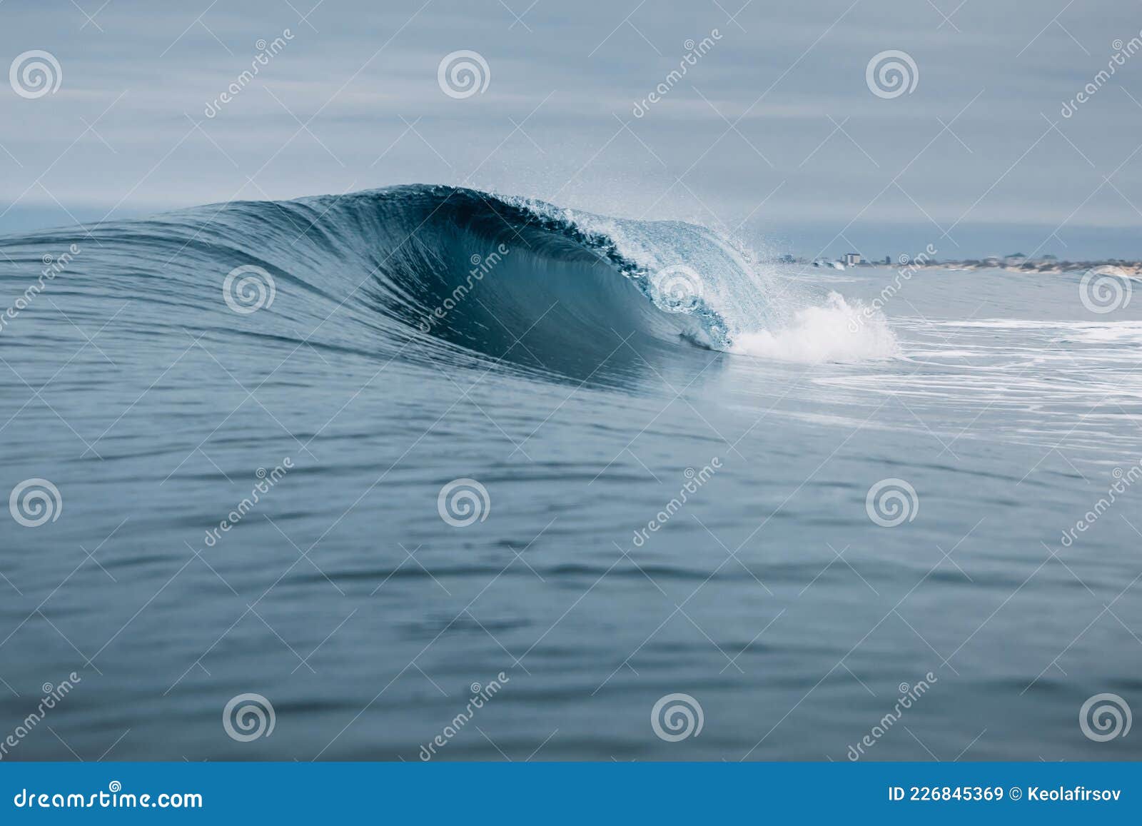 Perfect Barrel Wave In Ocean. Breaking Wave With Sun Light Royalty-Free ...
