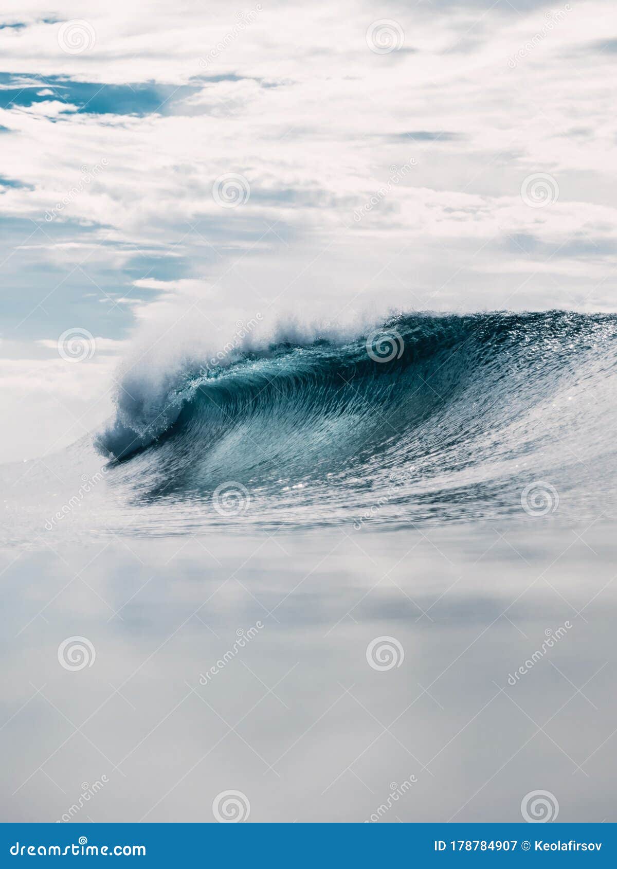 Perfect Barrel Wave in Ocean. Breaking Wave with Sun Light Stock Image ...