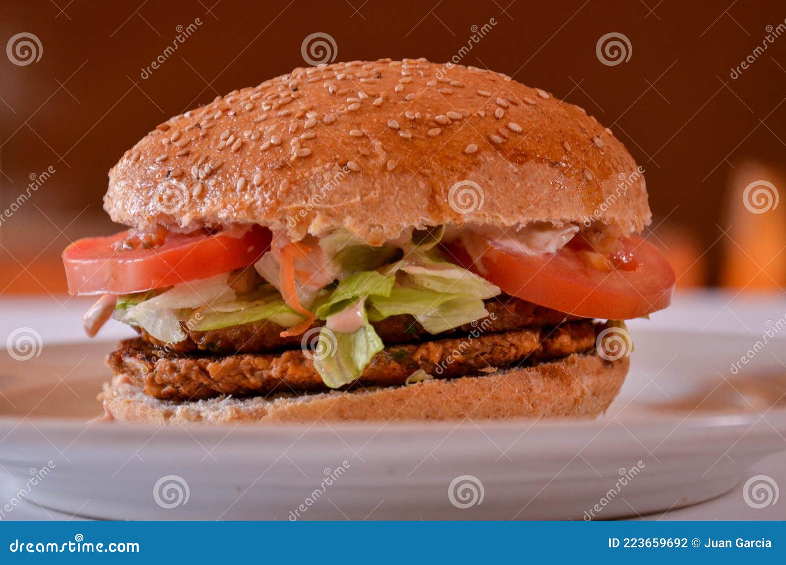 The Perfect Basic Burger stock photo. Image of gourmet - 223659692