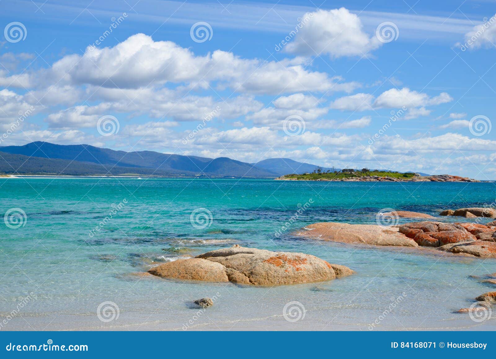 Perfect Beach in Bicheno, Tasmania Stock Image - Image of idyllic ...