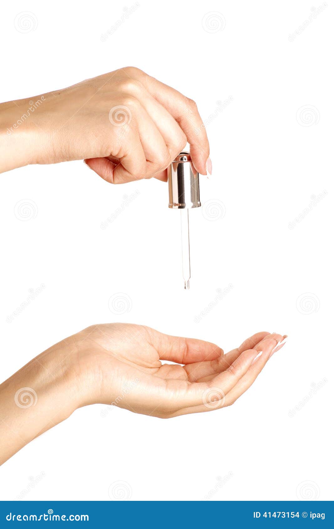 Perfect Beautiful Female Hands with a Dropper Stock Photo - Image of ...