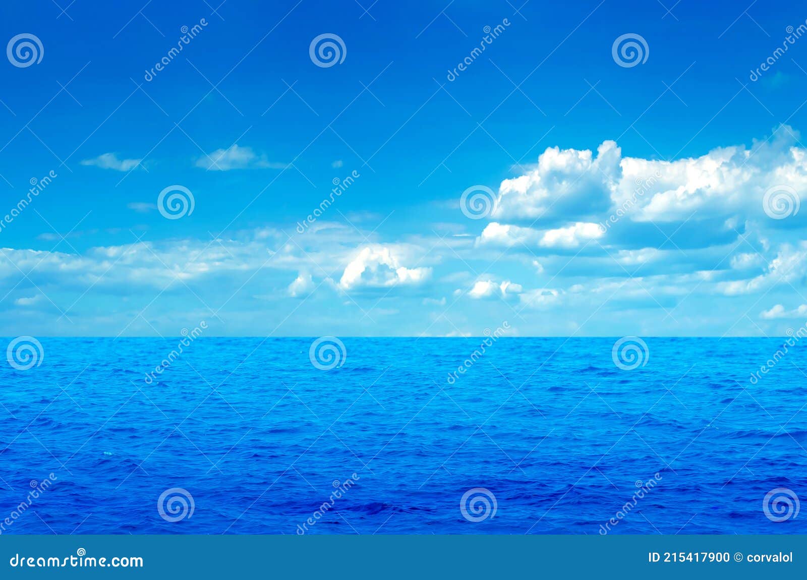 Perfect Blue Sky with Clouds and Water of the Sea Stock Photo - Image ...