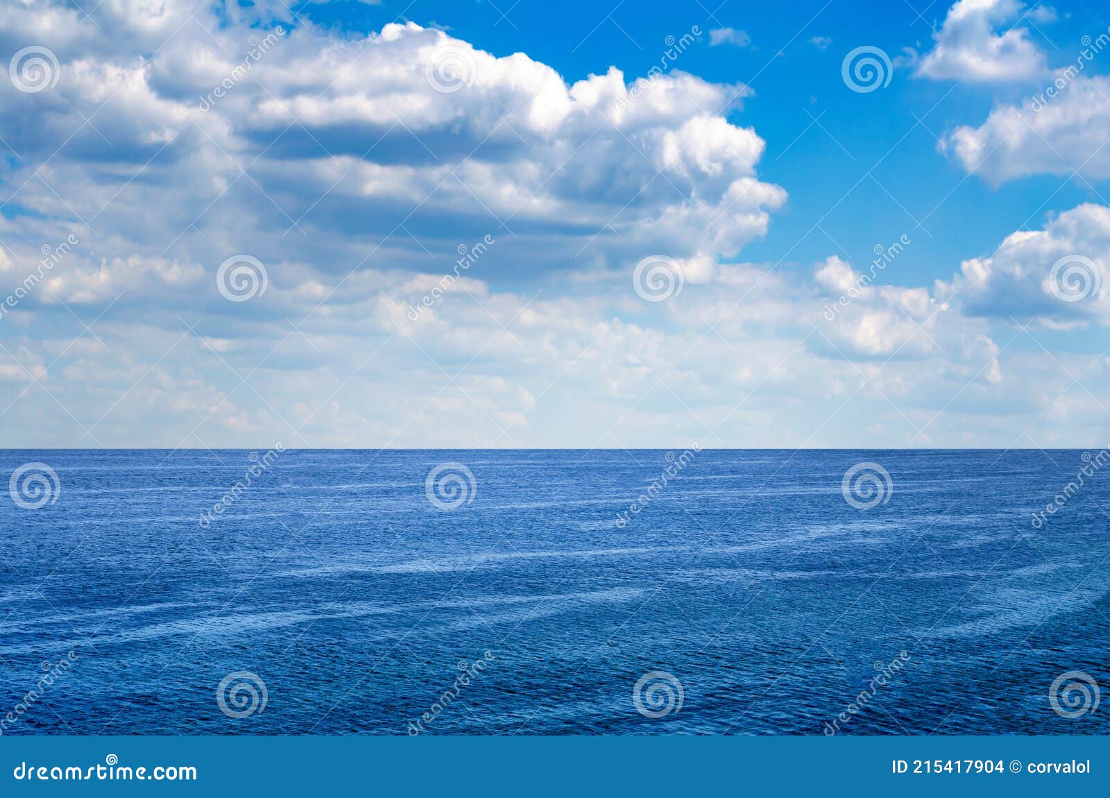 Perfect Blue Sky with Clouds and Water of the Sea Stock Photo - Image ...