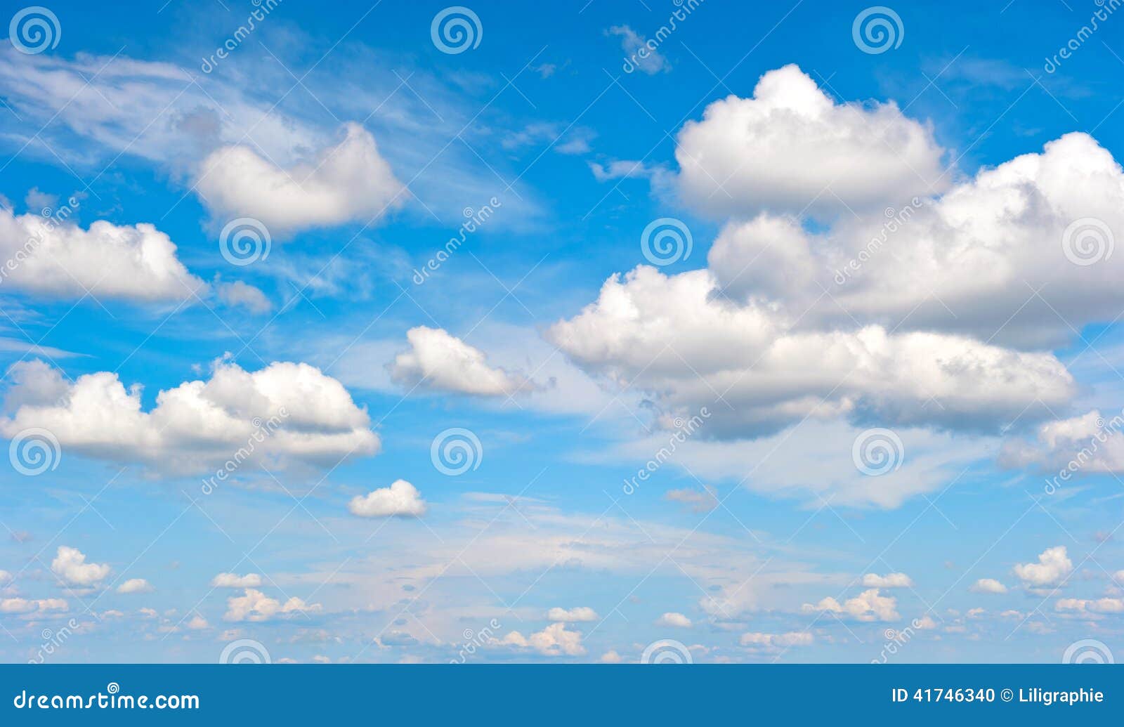 Perfect Blue Sky with White Clouds Stock Photo - Image of cumulus ...