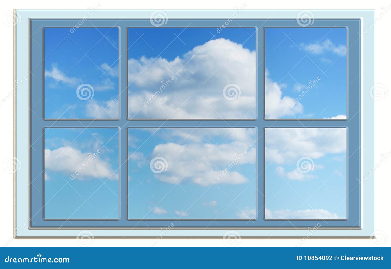 Perfect Blue Sky through the Window Stock Illustration - Illustration ...