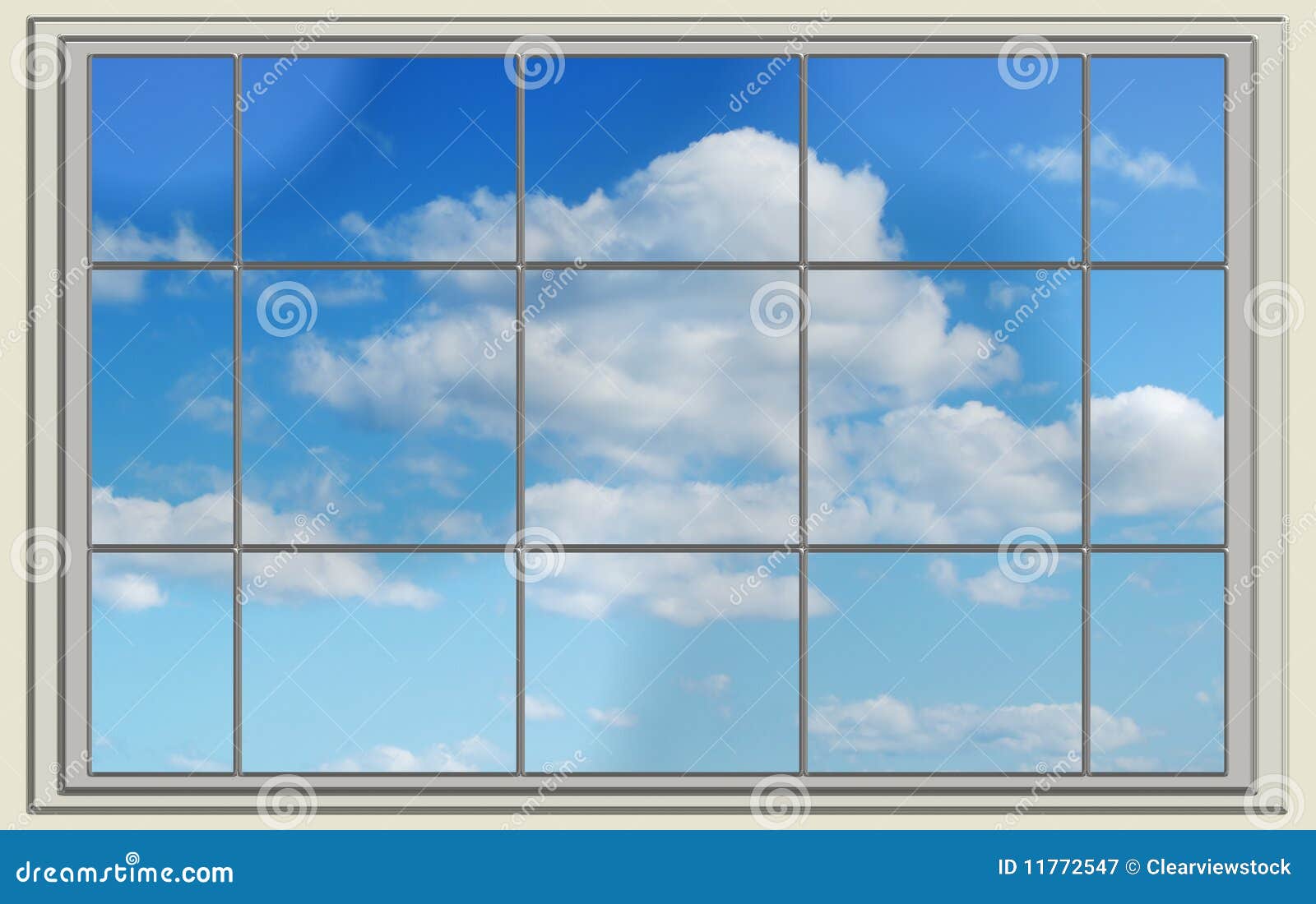 Perfect Blue Sky through the Window Stock Illustration - Illustration ...