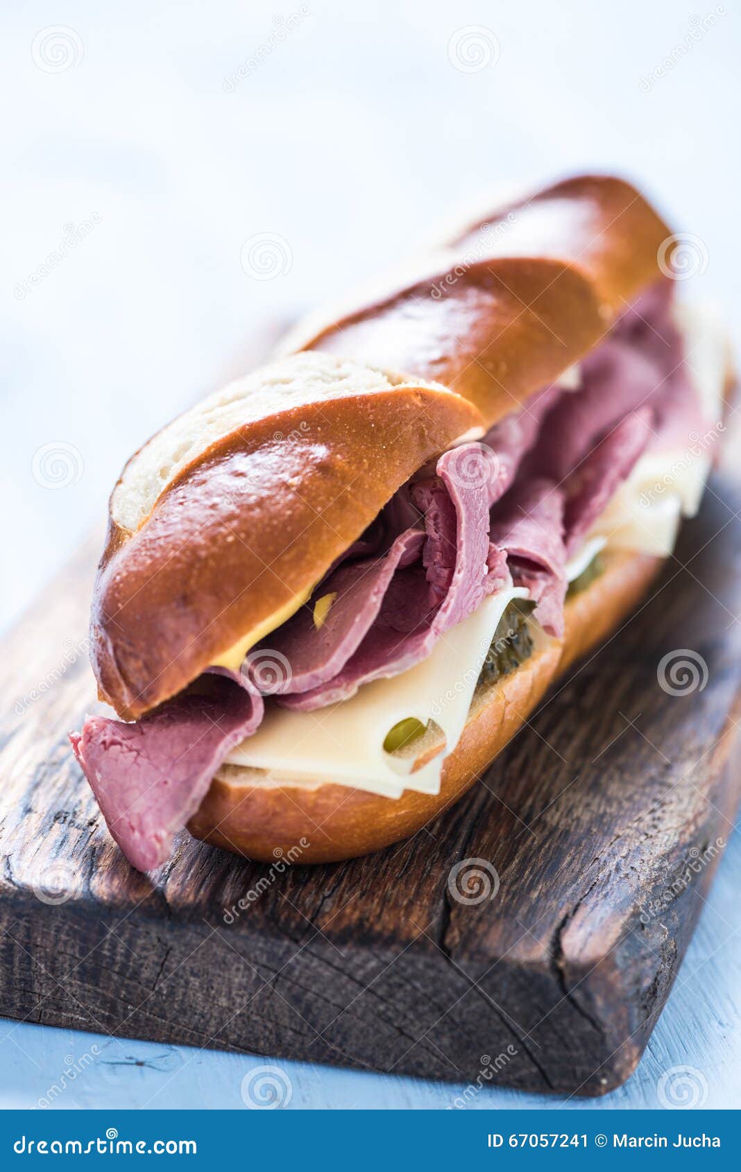 Perfect Brunch, Beef Pretzel Stock Image - Image of meat, overhead ...