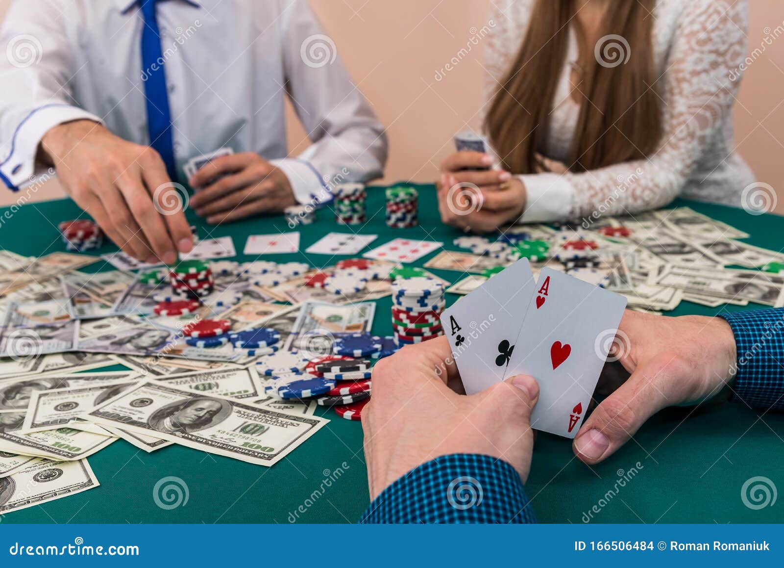 Perfect Card Combination in Player Hands, Casino, Poker Stock Photo ...