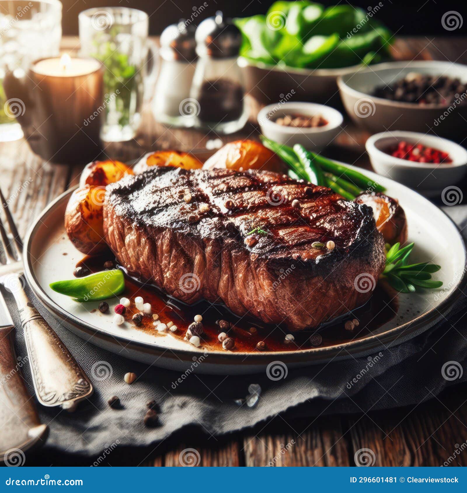 Perfect Char Grilled Angus Steak Stock Illustration - Illustration of ...