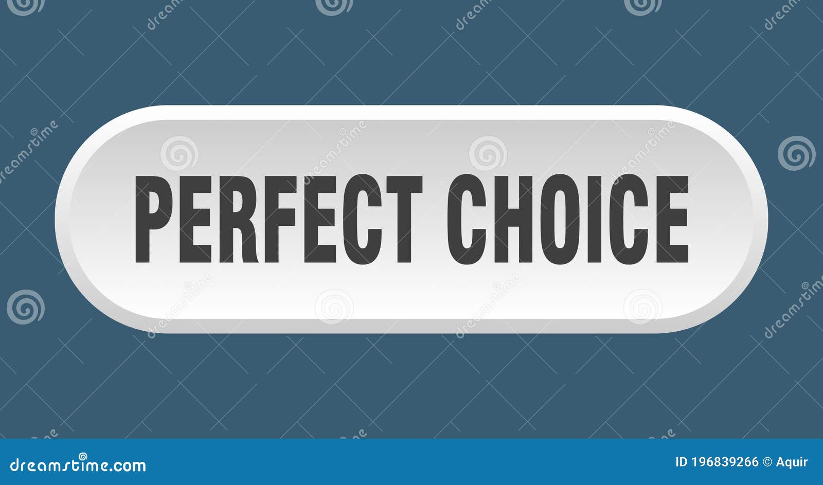 Perfect Choice Button. Rounded Sign on White Background Stock Vector ...