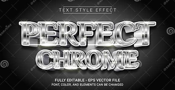 Perfect Chrome Text Style Effect. Editable Graphic Text Template Stock ...