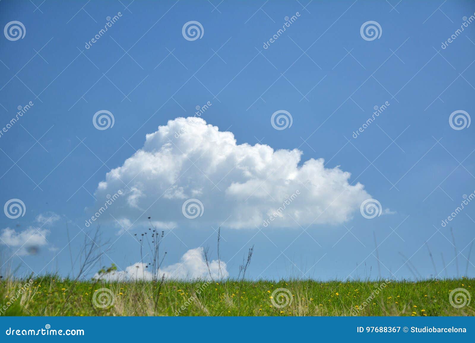 Perfect cloud on blue sky stock image. Image of green - 97688367