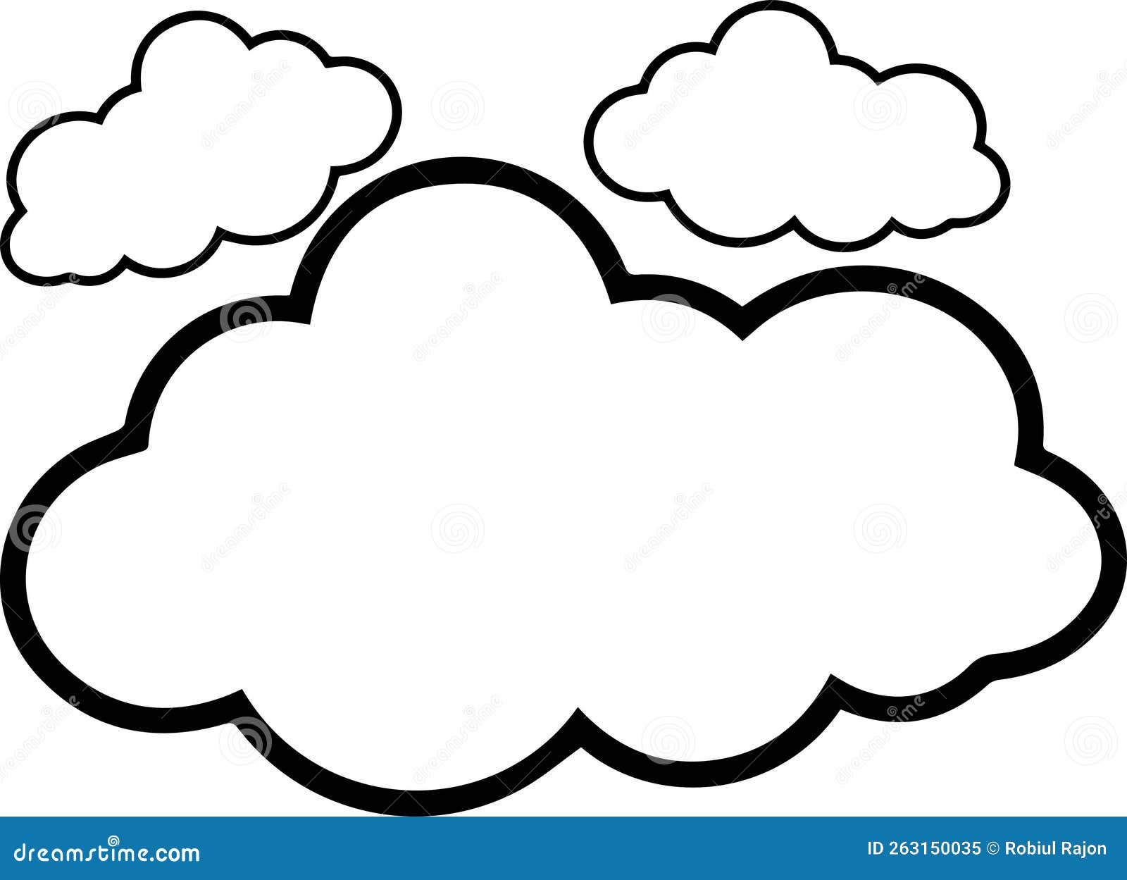 Cloud outline stock vector. Illustration of diagram - 263150035