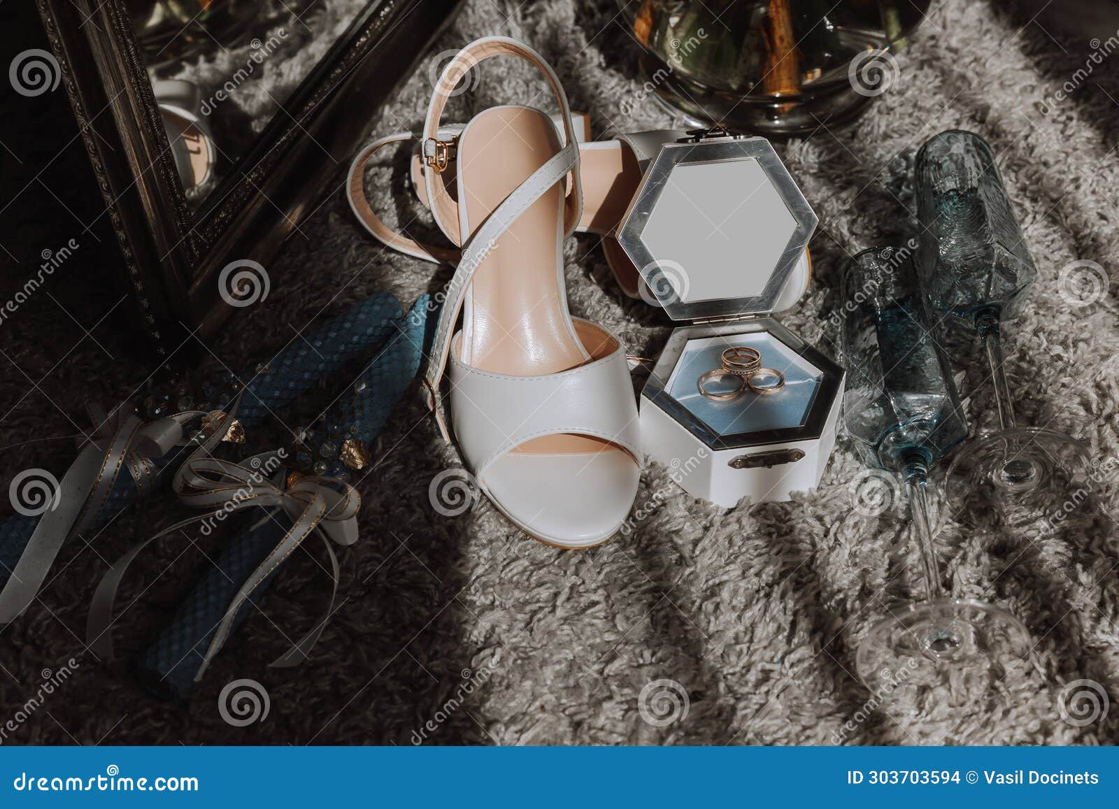 A Perfect Composition of the Details of the Bride. Stock Photo - Image ...