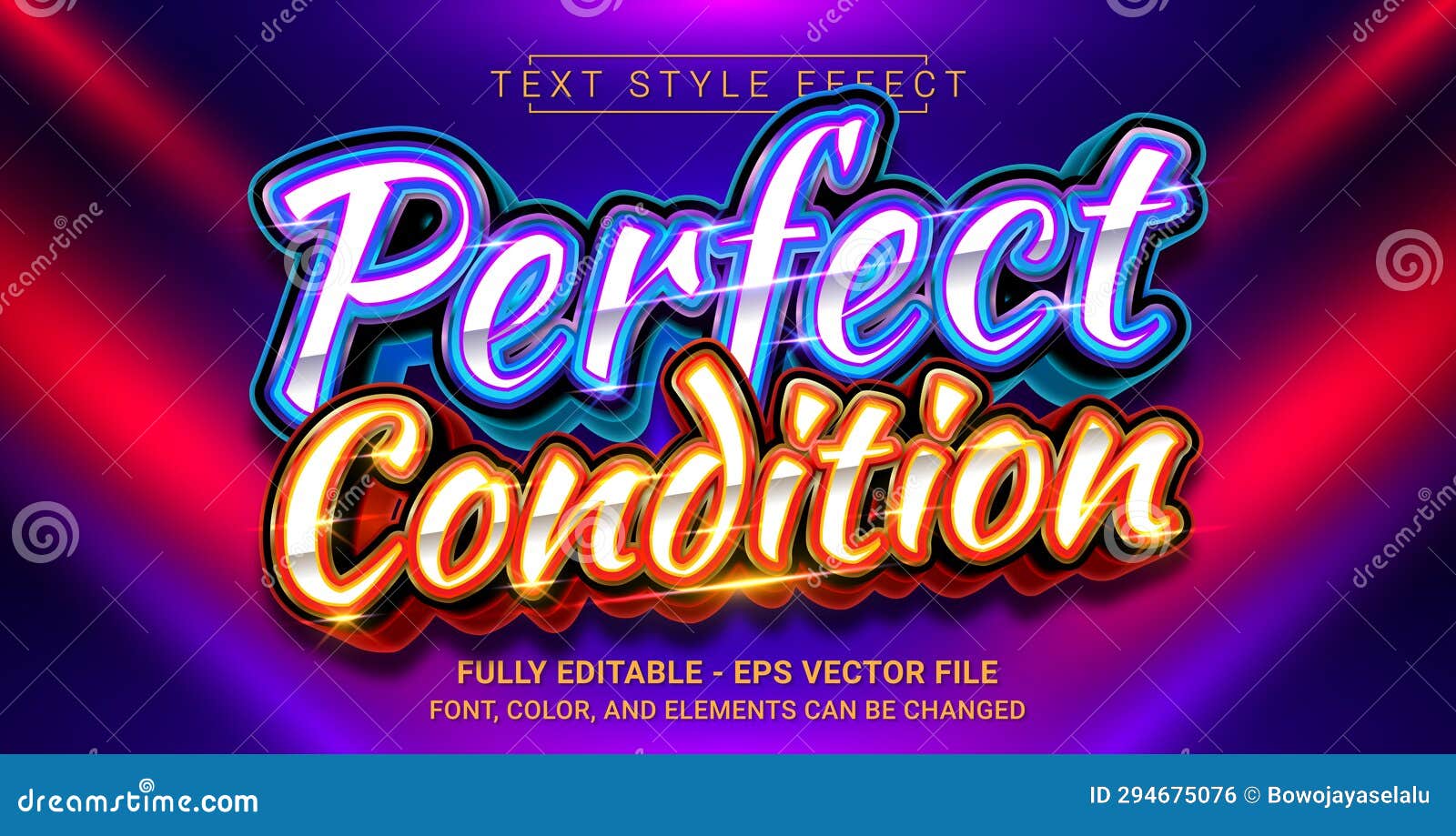 Perfect Condition Text Style Effect. Editable Graphic Text Template ...