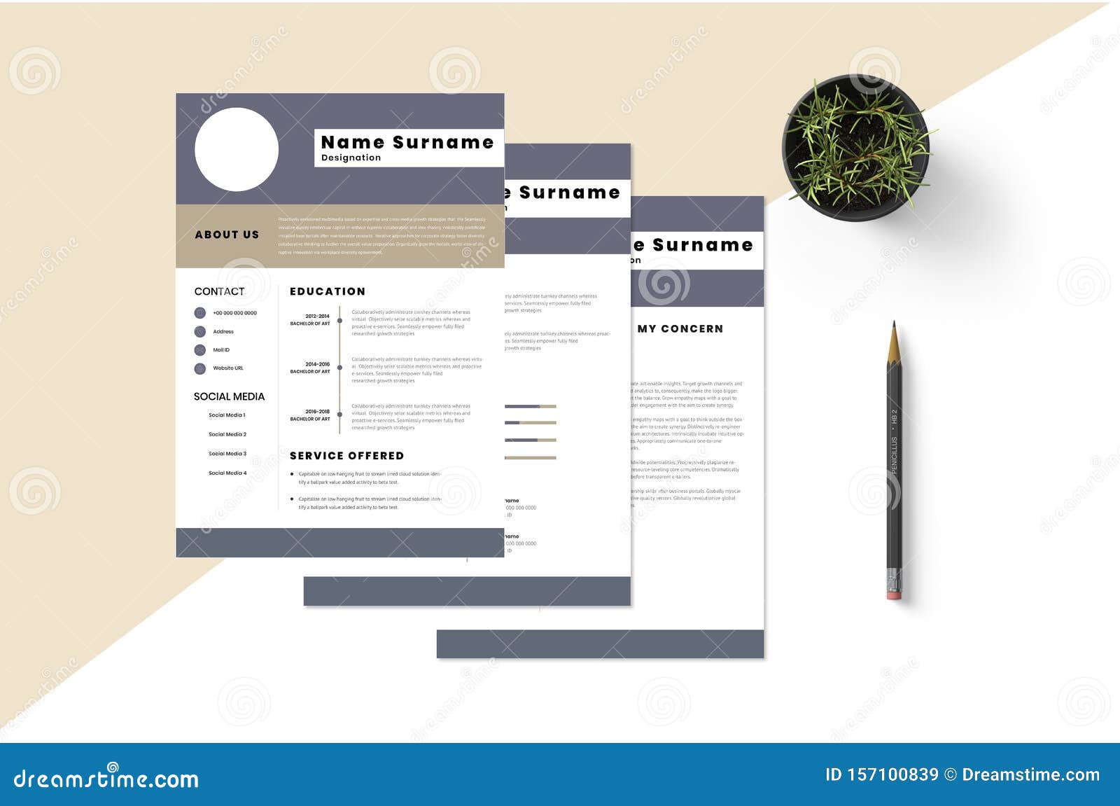 3D Illustration CV-Template Stock Vector - Illustration of creative ...