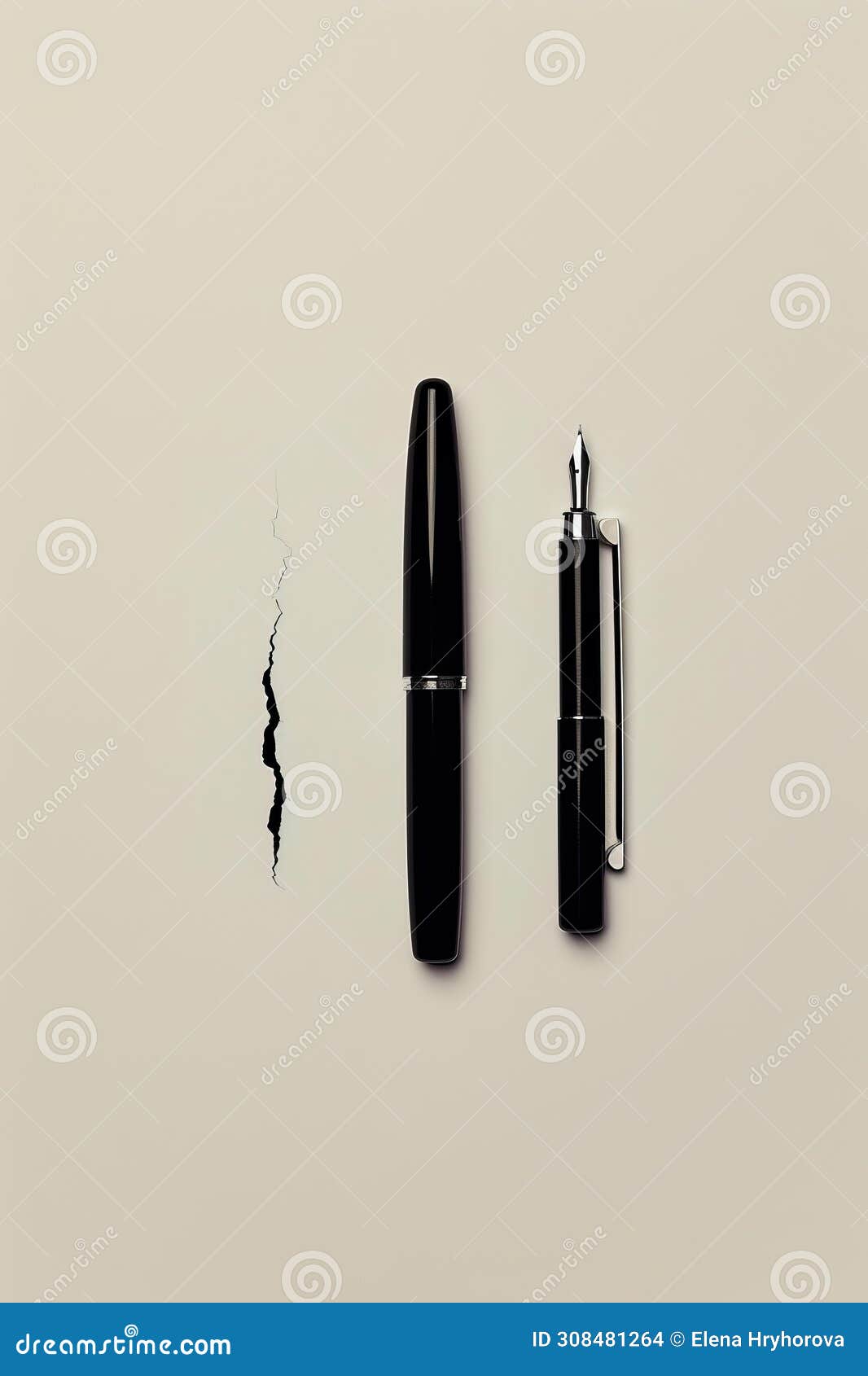 Perfect and Exploded Pen on a Clean Surface, Representing before and ...