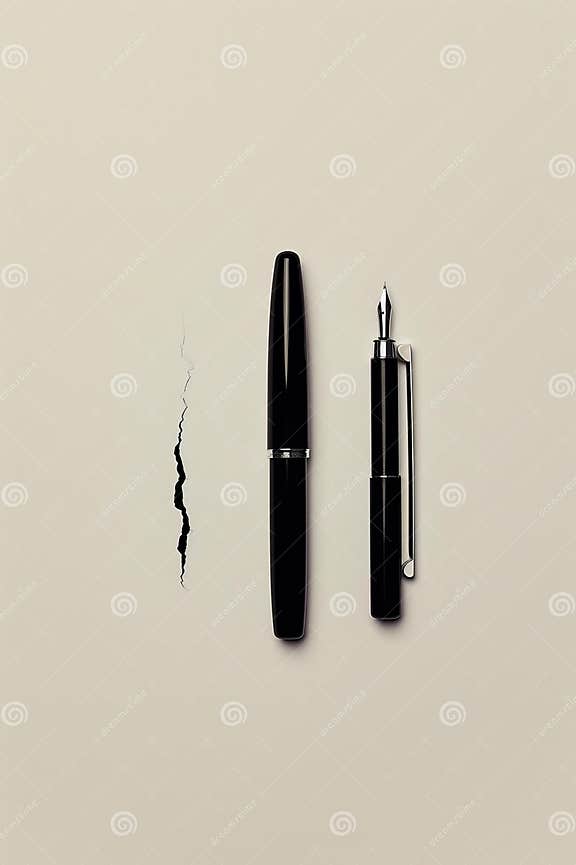 Perfect and Exploded Pen on a Clean Surface, Representing before and ...