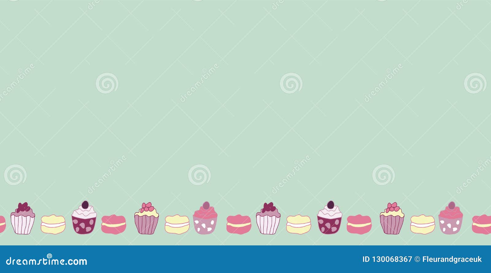 Vector Green Garden Tea Party Cake Border Pattern Background. Stock ...