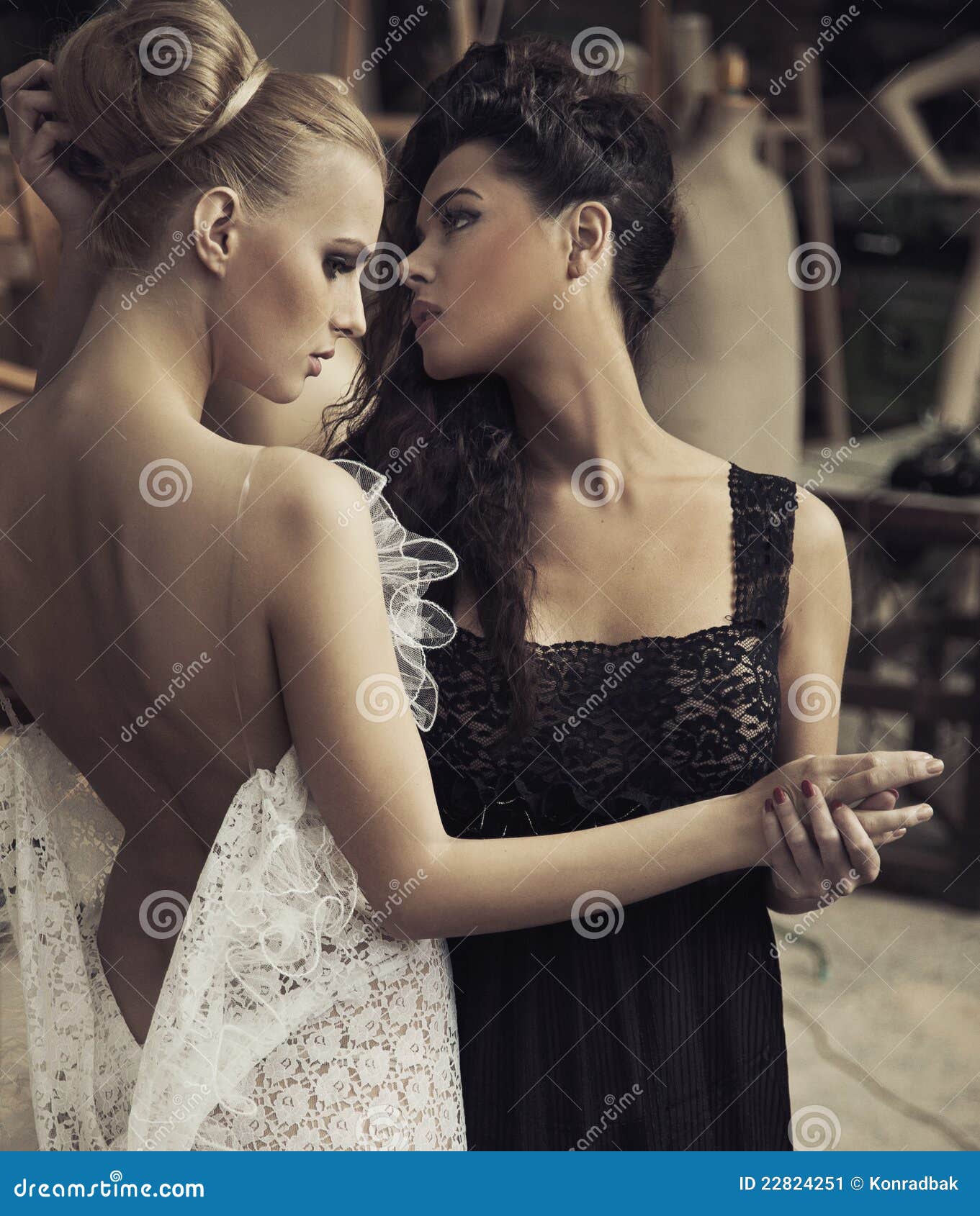 Female Couple Holding Hands Stock Image | CartoonDealer.com #6858151