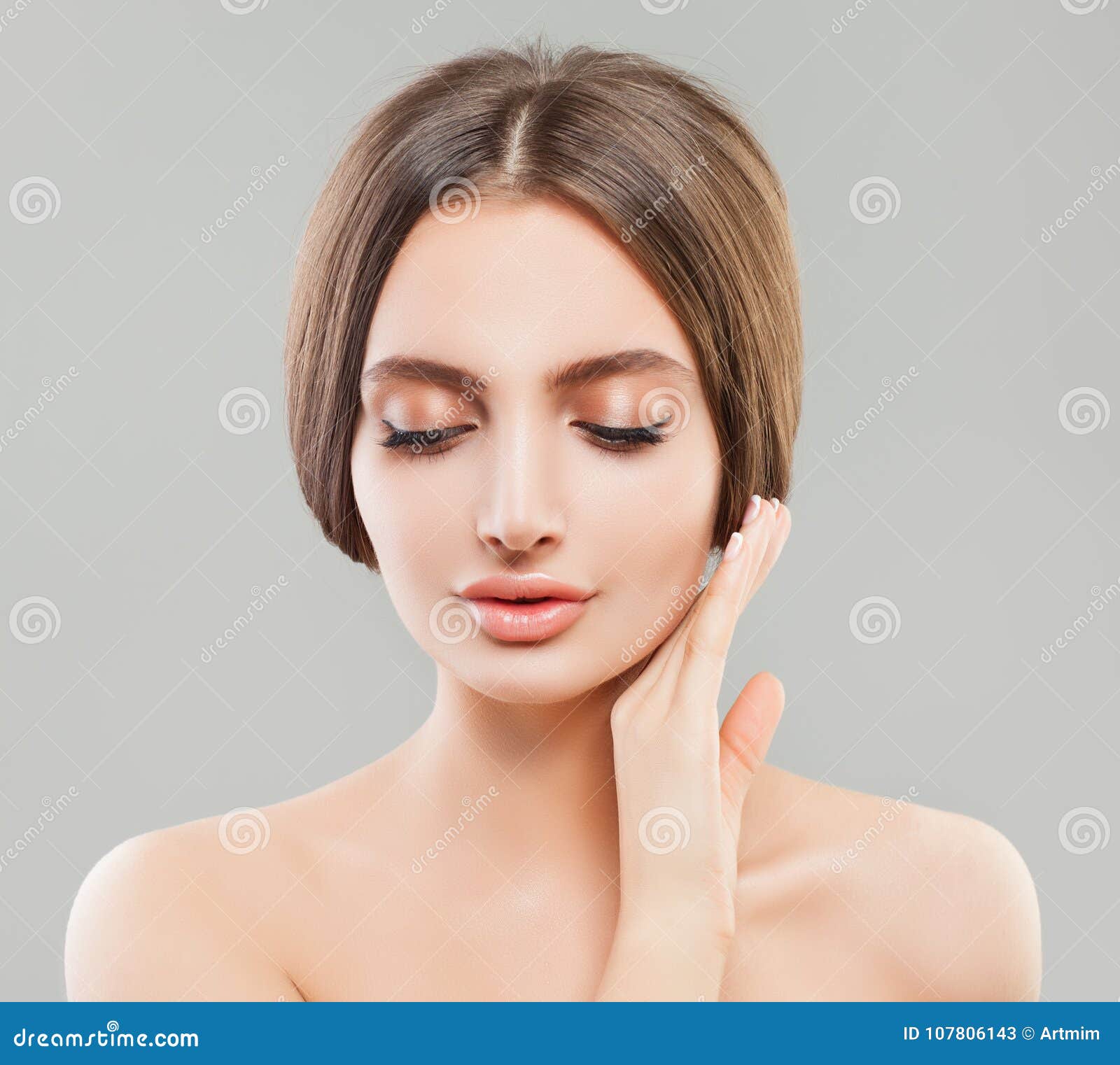 Perfect Female Face Healthy Woman With Clear Skin Stock Image Image