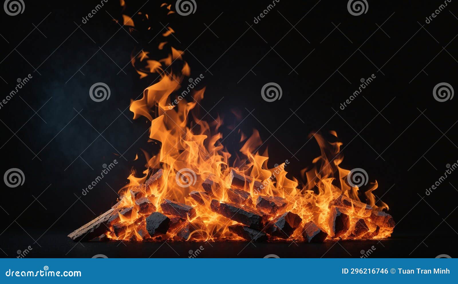 Perfect Fire Black Background Stock Photo - Image of background ...