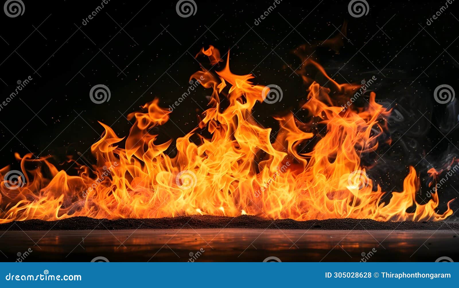 Perfect Fire Isolated Over Black Stock Photo - Image of bonfire ...