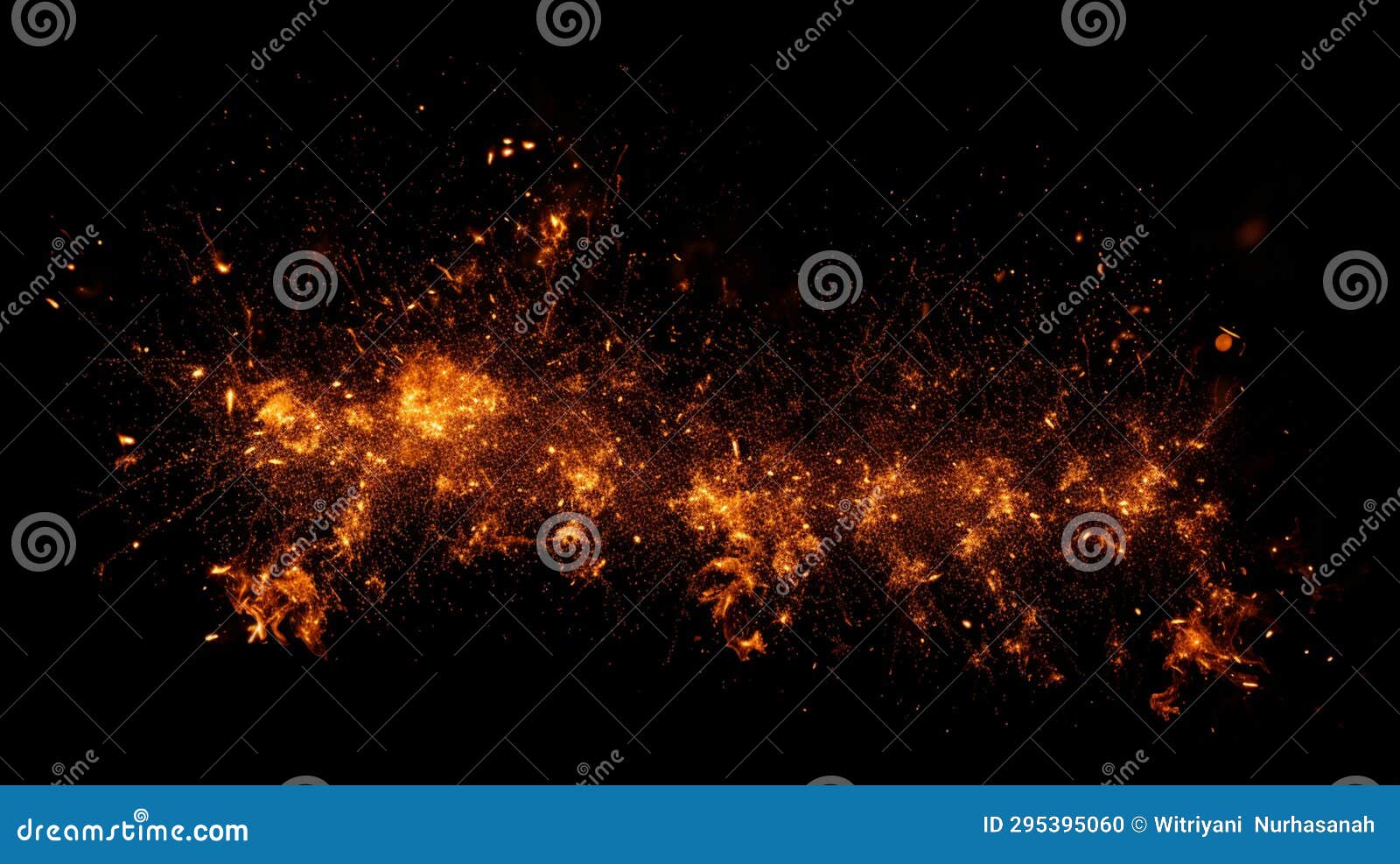Perfect Fire Particles Embers Sparks on Isolated Black Background ...