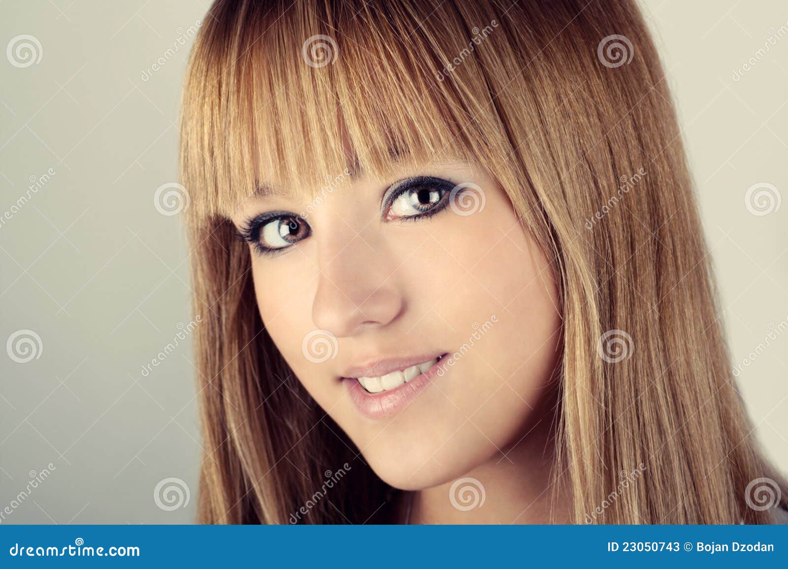 Perfect girl smiling stock image. Image of happy, hair - 23050743