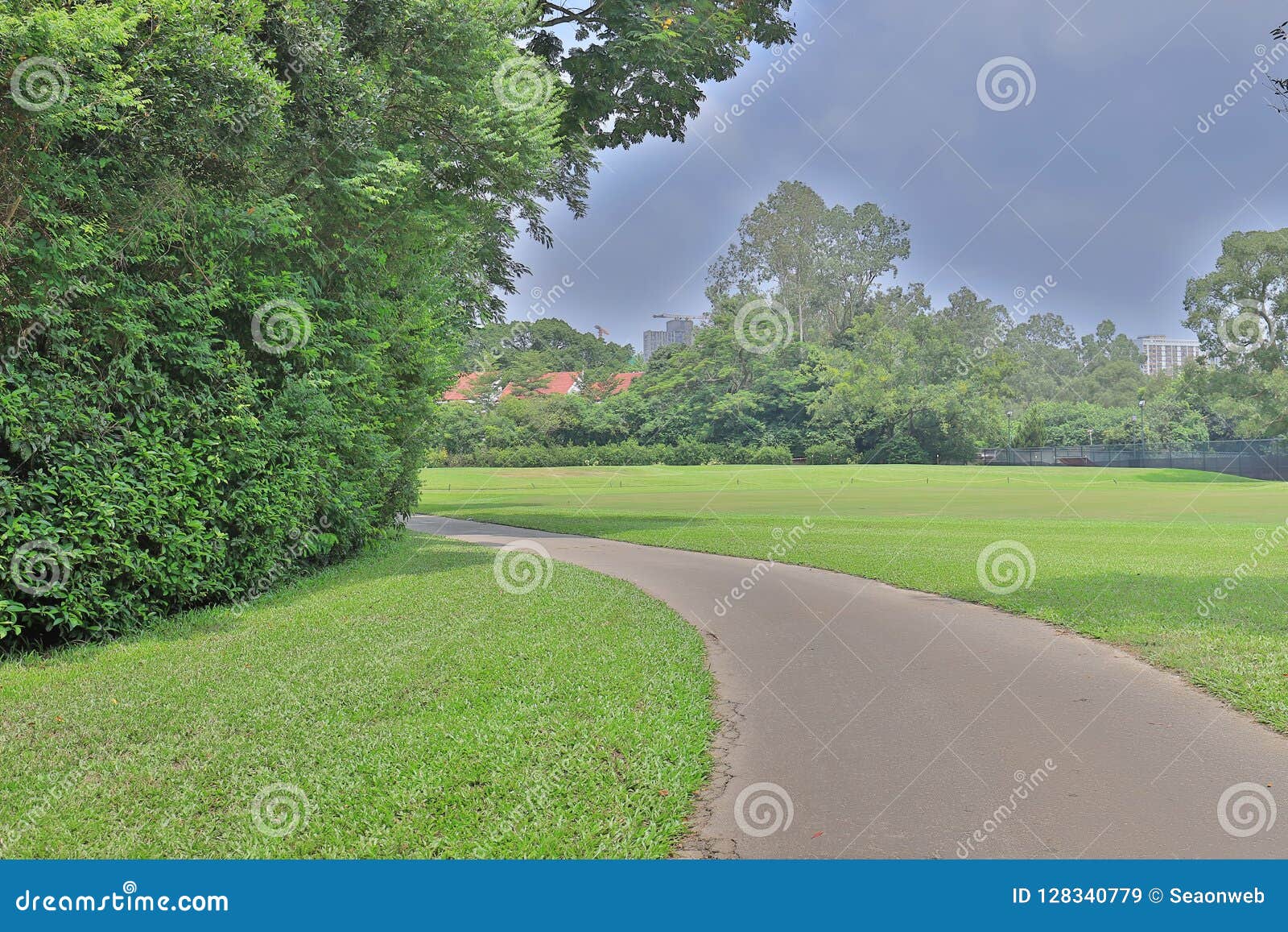 A Perfect Grass Golf Course Field Hk Stock Image - Image of vacation ...