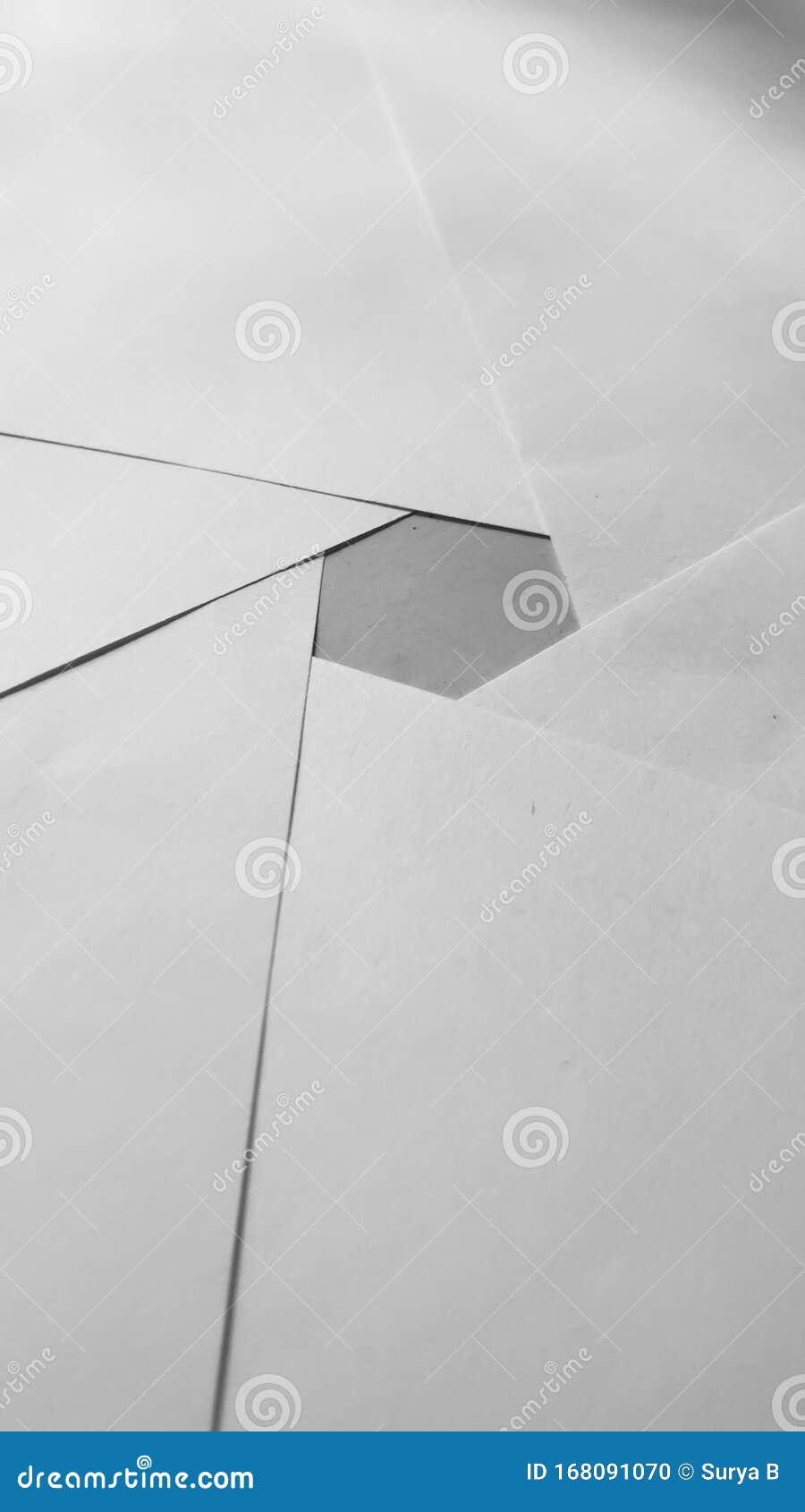 A Perfect Hexagon Arranged Using Paper Stock Photo - Image of hexagon ...