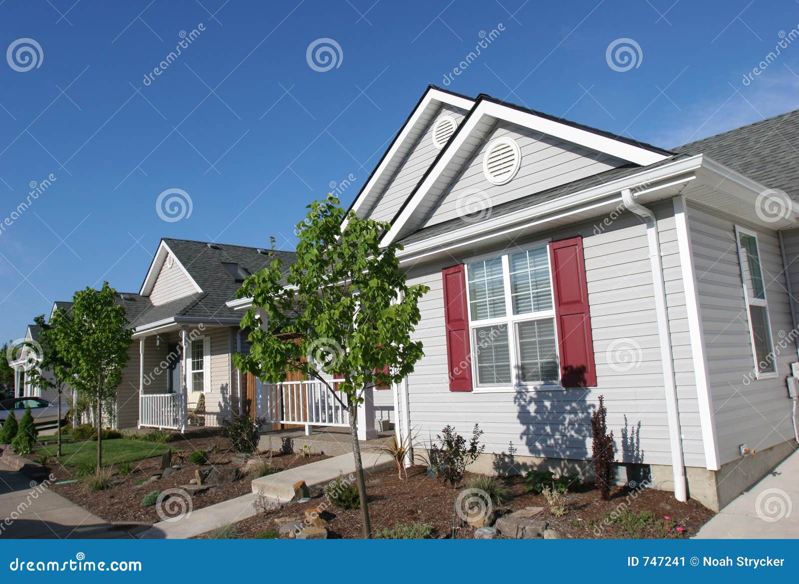 Perfect House stock image. Image of front, sunny, landscaping - 747241
