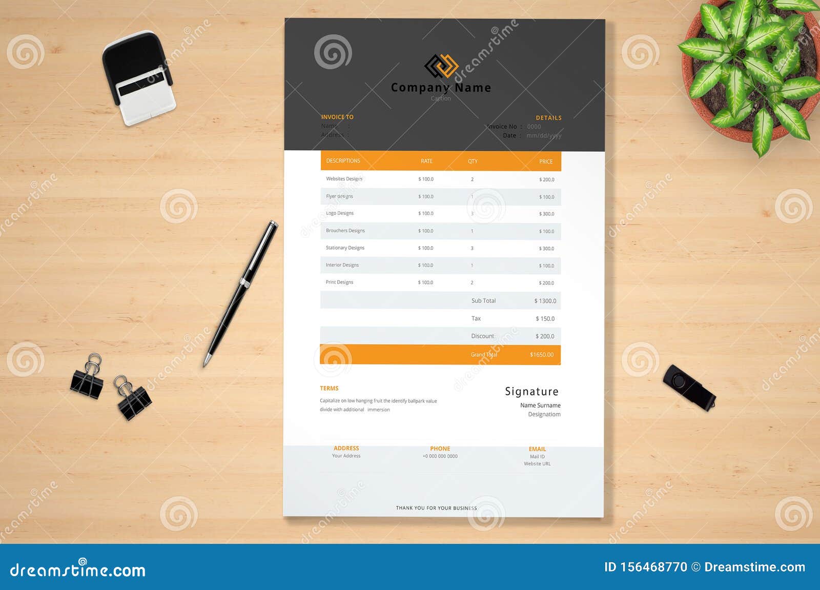 The invoice banner stock vector. Illustration of document - 156468770