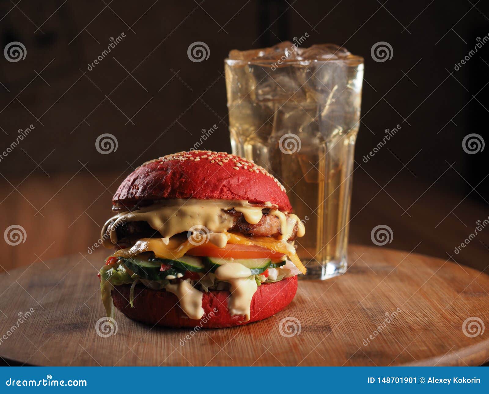 Burger and lemonade stock image. Image of fresh, hamburger - 148701901