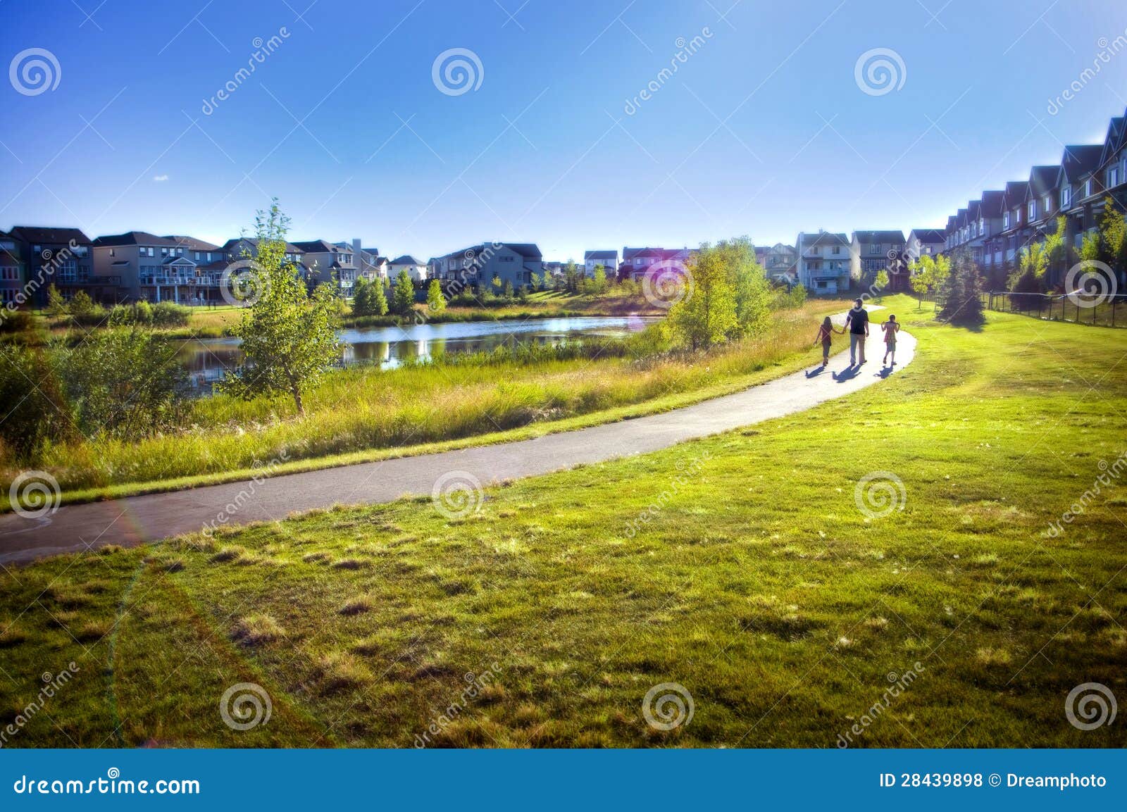 Perfect Neighbourhood Community Stock Photo - Image of pathway, family ...