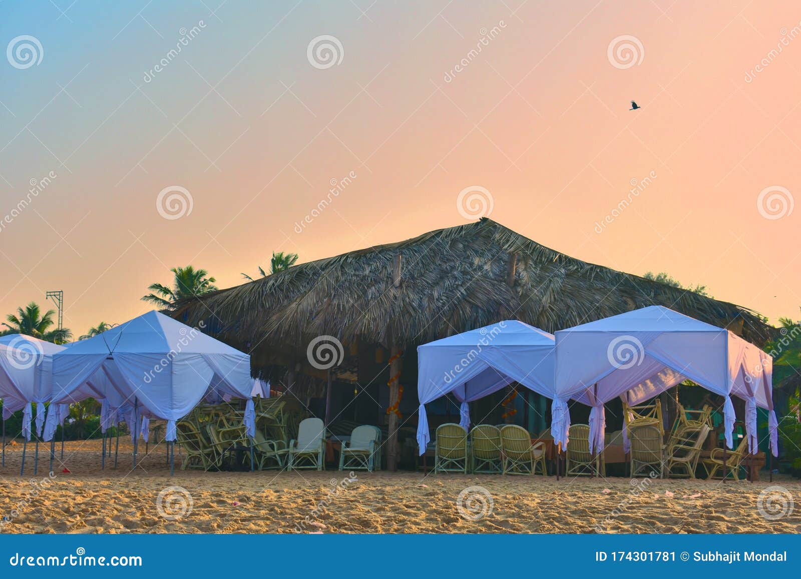 Perfect Outside Dining in the Sand on the Beach of Goa Stock Image ...
