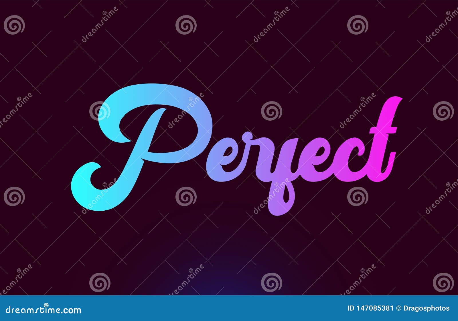 Perfect Pink Word Text Logo Icon Design for Typography Stock ...